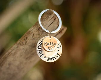 Word keychain | Etsy