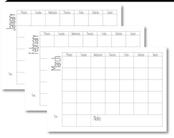 A3 wall calendar | Etsy