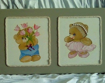 Teddy bear painting | Etsy