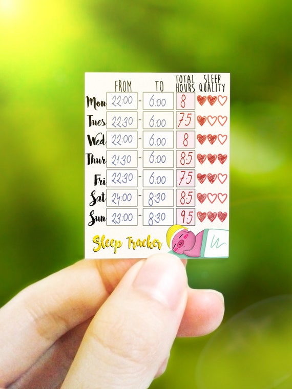 Printable Daily Sleep Times & Quality Tracker Sleep Stickers