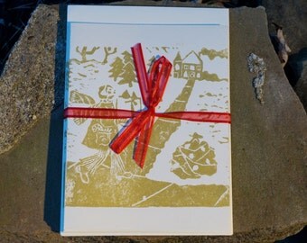 Block print cards | Etsy