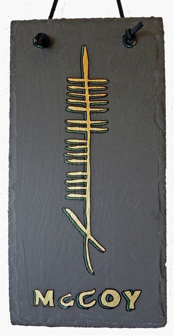 Ogham Personalized Custom Slate Plaque