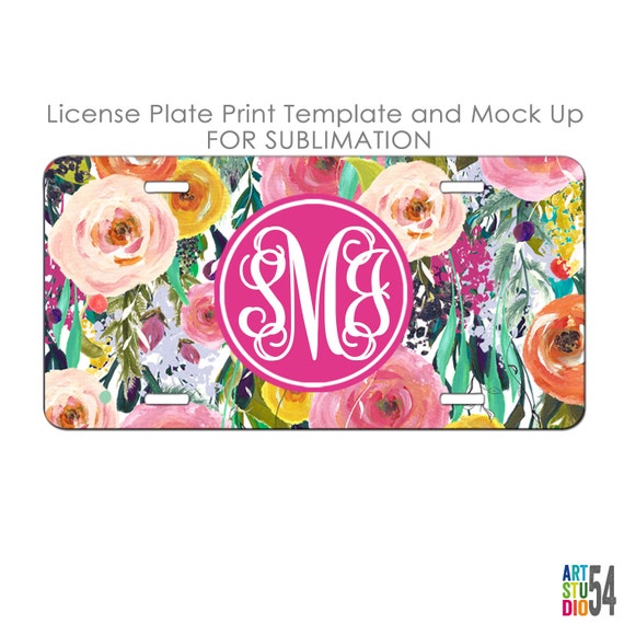 Sublimation License Plate Template And Mock Up Digital File
