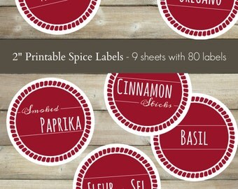 Round spice labels | Etsy