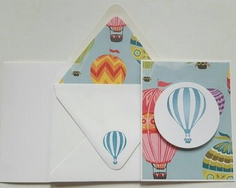 Hot air balloon card | Etsy