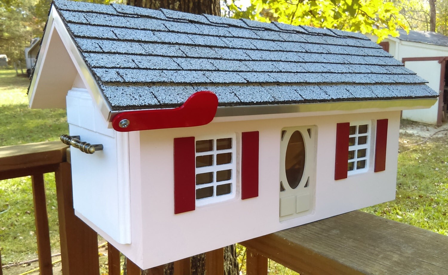 Custom Wood Mailbox Country Home. Luxury Trim. Any Color