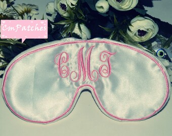 Personalized monogram sleep mask initials eye mask