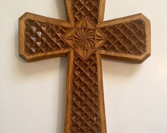 Items similar to Hand-carved Small Wooden Cross on Etsy