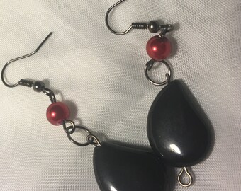 Items similar to Large Red Ruby teardrop wire wrapped pendant necklace ...