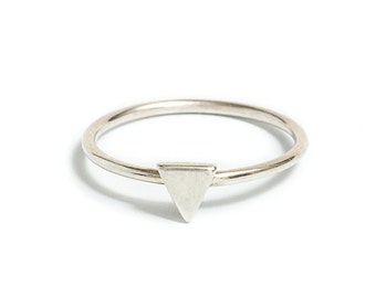 Delta ring copper hammered triangle ring