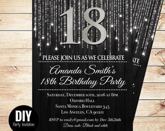 18th birthday invitation | Etsy