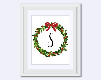 Monogram wreath | Etsy