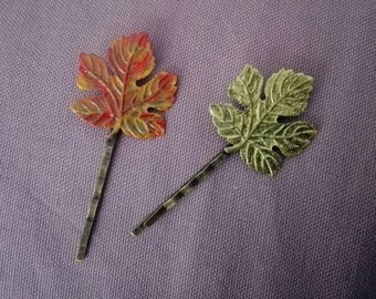 Maple leaf hair pin | Etsy