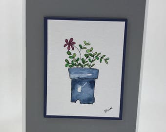 Flower pot card | Etsy