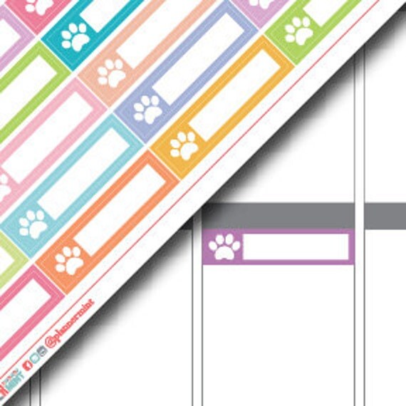 Paw Print Planner Stickers Fillable Tracker Erin Condren
