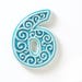ceramic house number 3 turquoise
