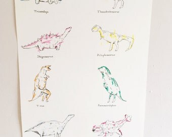 Items similar to Entelodont "Terminator Pig" Fossil Study 11x14 Print ...