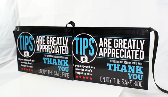 Uber Tips and Rating Hanging Display Sign for Uber Drivers