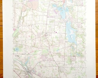 Portage lakes map | Etsy