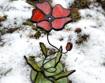 Stained glass poppy | Etsy