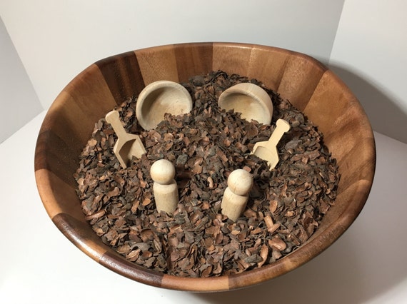 Sensory Bin Crunchy Cocoa Bean Shells / Reggio / Montessori