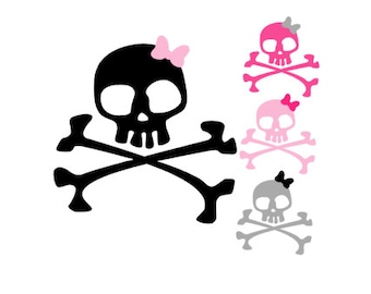 Girl skull decals | Etsy
