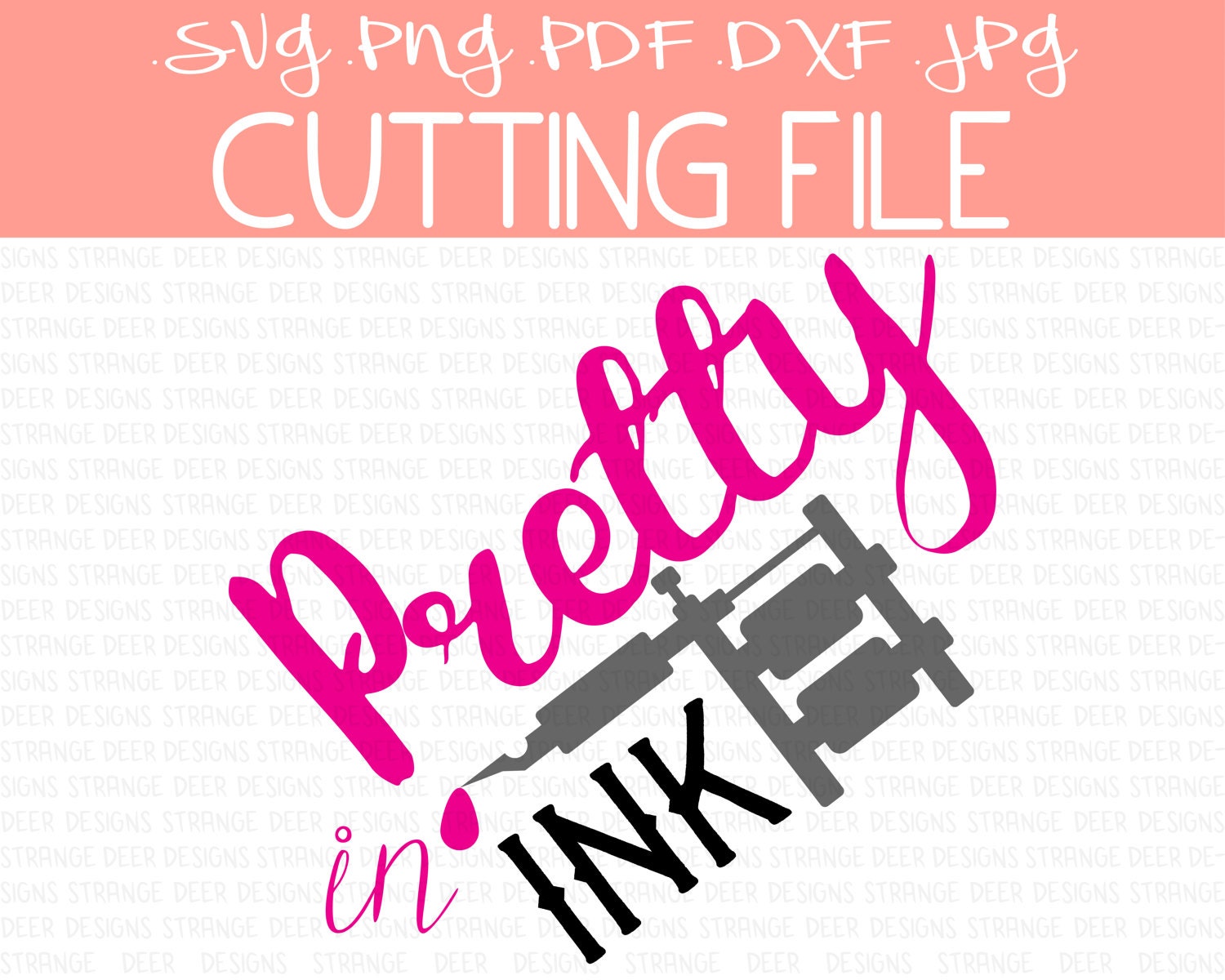 SVG Cutting File, Pretty In Ink, Tattoo Clip Art, png, dxf, pdf, jpg ...