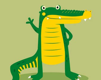 Cartoon alligator | Etsy