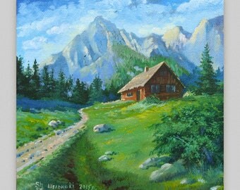 Alpine painting | Etsy