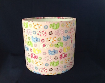 Girly Glam Lamp w/white lamp shade light pink floral