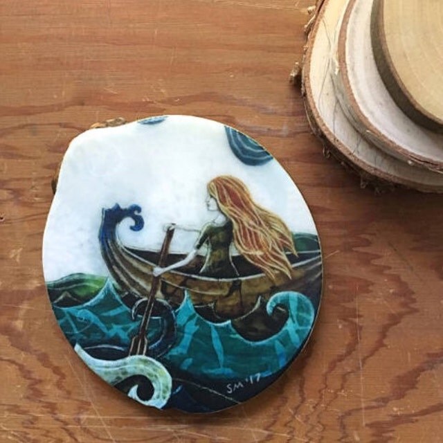 Original Fabric on Wood Art and Archival Prints by shellieartist