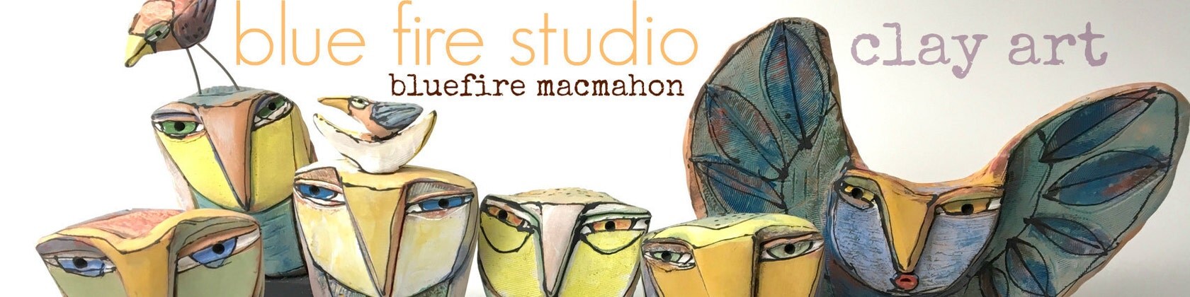 clay art soul art. owls.birds.cats. by BlueFireStudio on Etsy