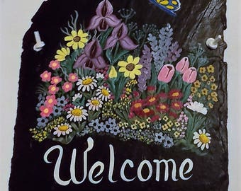 Slate welcome sign | Etsy