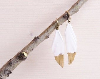 Gold dipped feathers | Etsy
