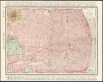 St louis map art | Etsy