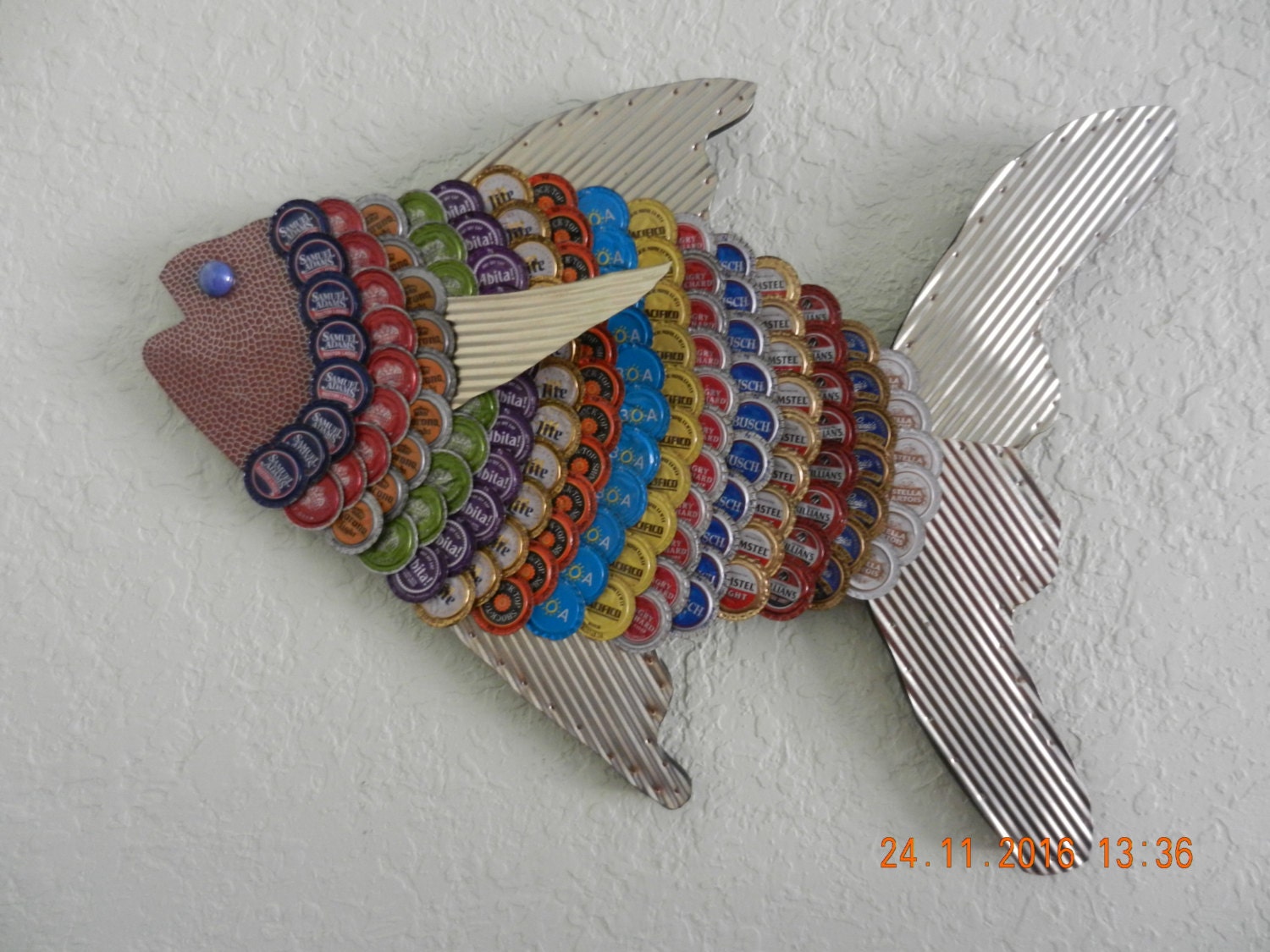 Hand Crafted Fish from Bottle Caps and Tin by TreasuredSunsets