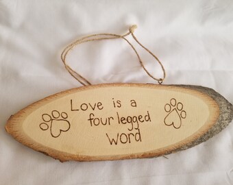 Wood dog sign | Etsy