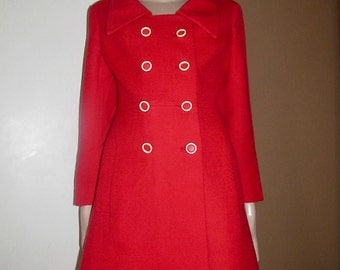 Vintage red coat | Etsy