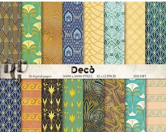 Art deco wallpaper | Etsy