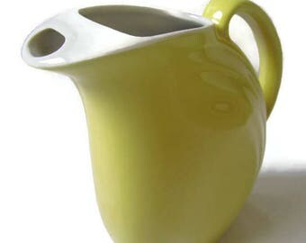 Vintage Hall Pottery Nora Pitcher YELLOW Art