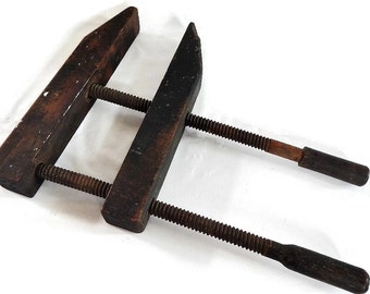 Antique wood clamp | Etsy