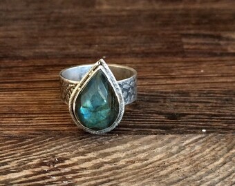 Large teardrop ring | Etsy