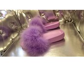 Fluffy slides | Etsy