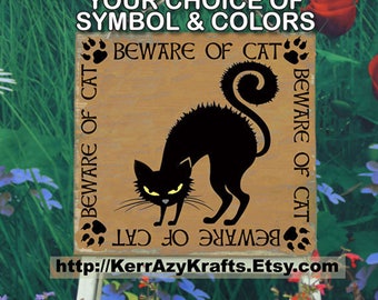 Black cat sign | Etsy