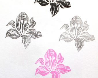 Lily rubber stamp | Etsy