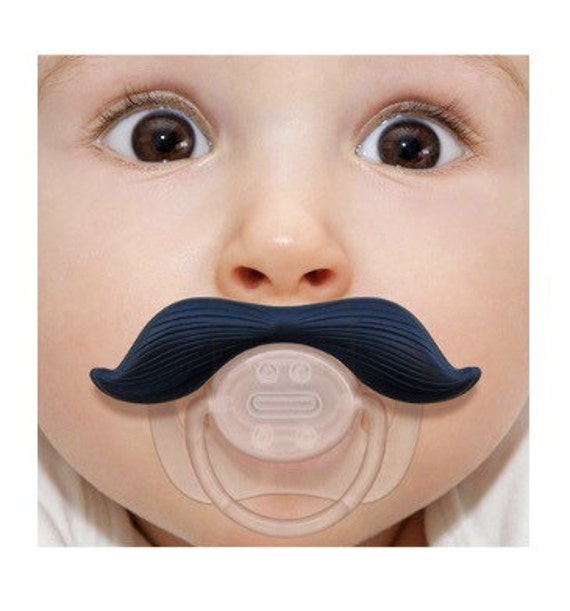 Mustache Pacifier Mustache Baby Pacifier Cowboy Black
