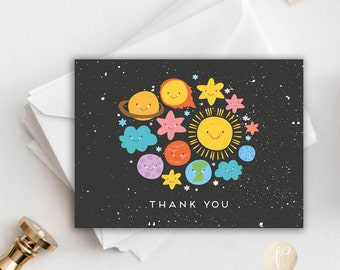 Space thank you card | Etsy