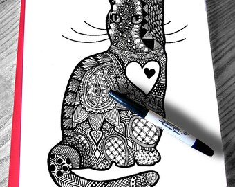 Zentangle cats | Etsy