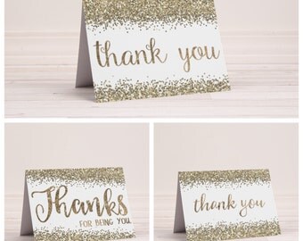 Gold thank you cards | Etsy