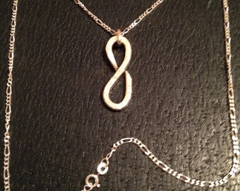 Large Infinity Necklace Sterling Silver Necklace 925
